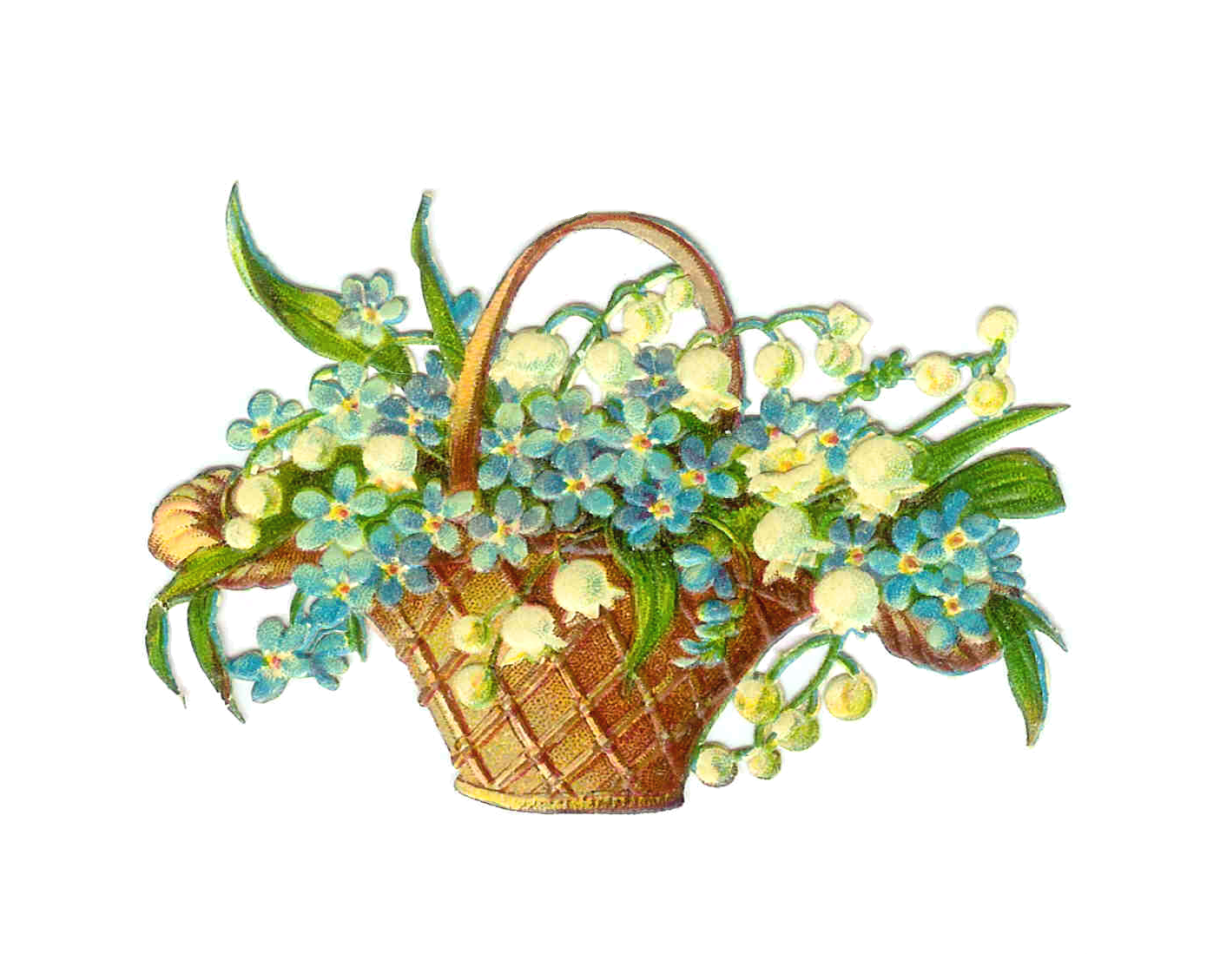 Antique Images Easter Clip Art Vintage Victorian Die Cut Of Basket
