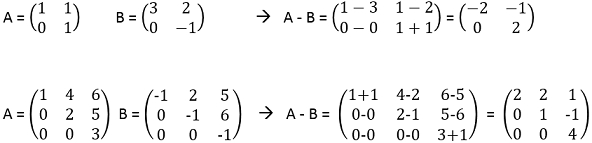 Matemáticas10: Ejemplos de Resta de Matrices