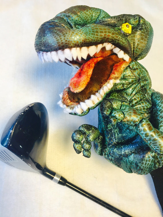 Custom Golf headcovers and puppets : T-Rex Dinosaur -custom golf Headcover