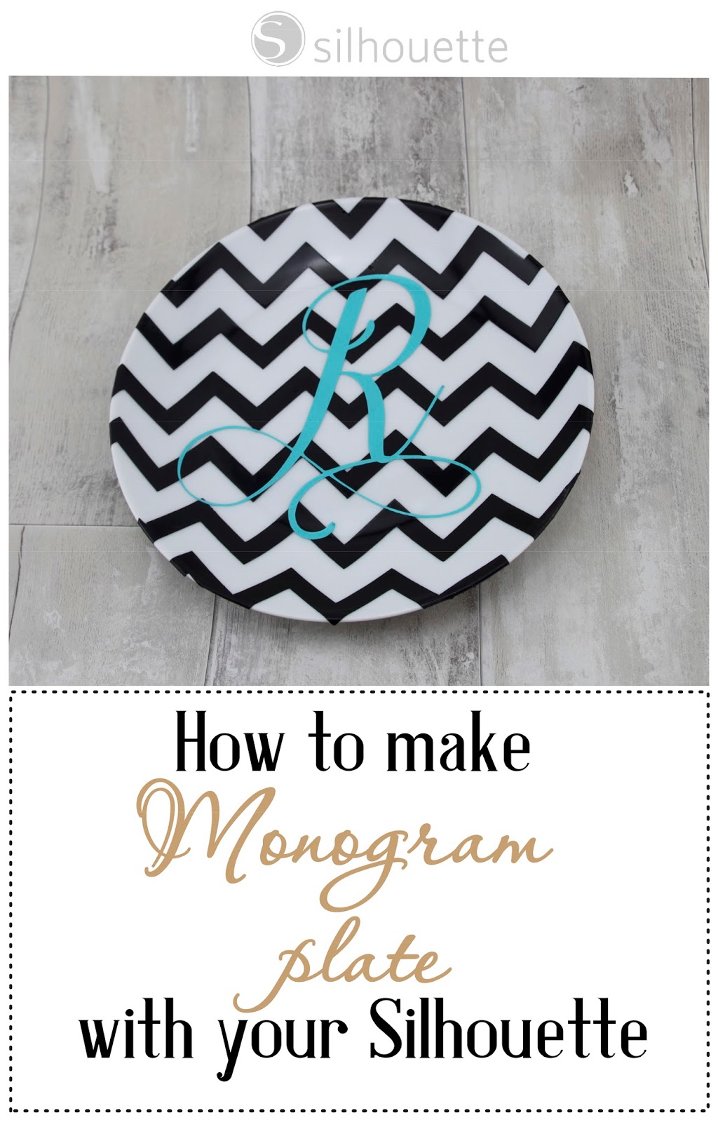 Silhouette UK: Decorative Monogram Plate Using Vinyl