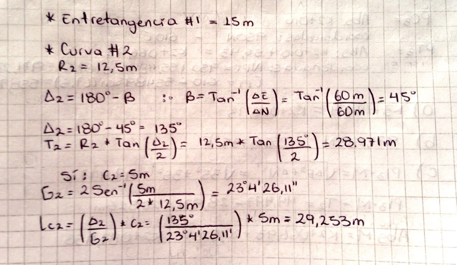 GUÍA DE EJERCICIOS: DEFINICIÓN DE UNA CURVA CIRCULAR SIMPLE (CCS)