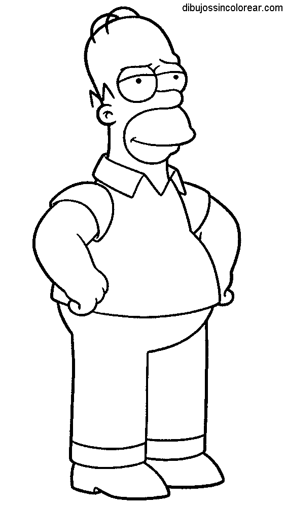 Dibujos Sin Colorear: Dibujos de Homer Simpson para Colorear