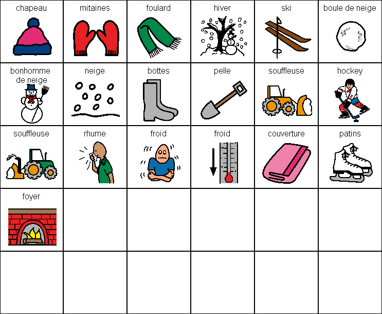 La Classe de Mlle Zadarko: Vocabulaire d'hiver