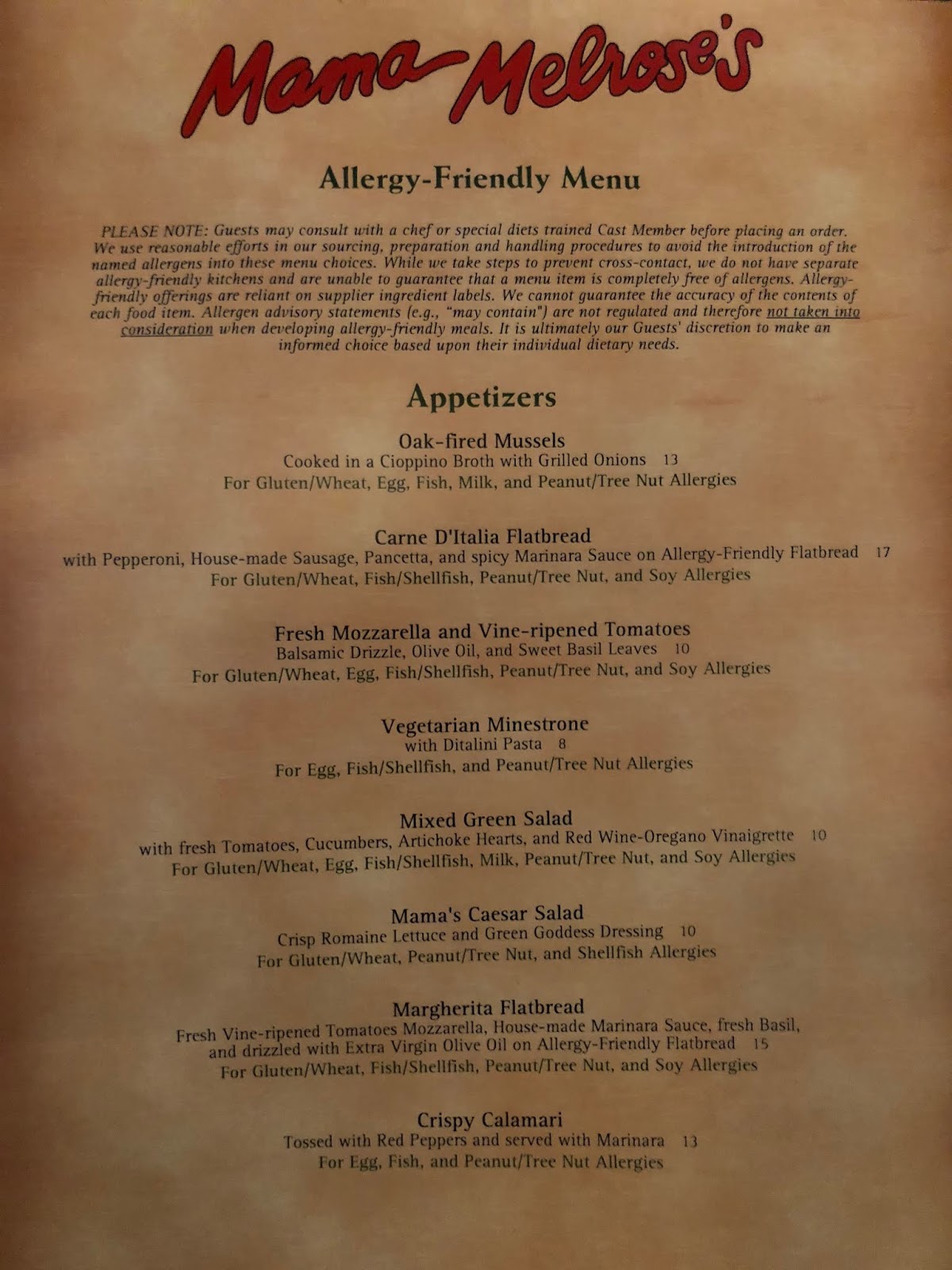 Alexis's Gluten Free Adventures: Mama Melrose's Ristorante Italiano ...