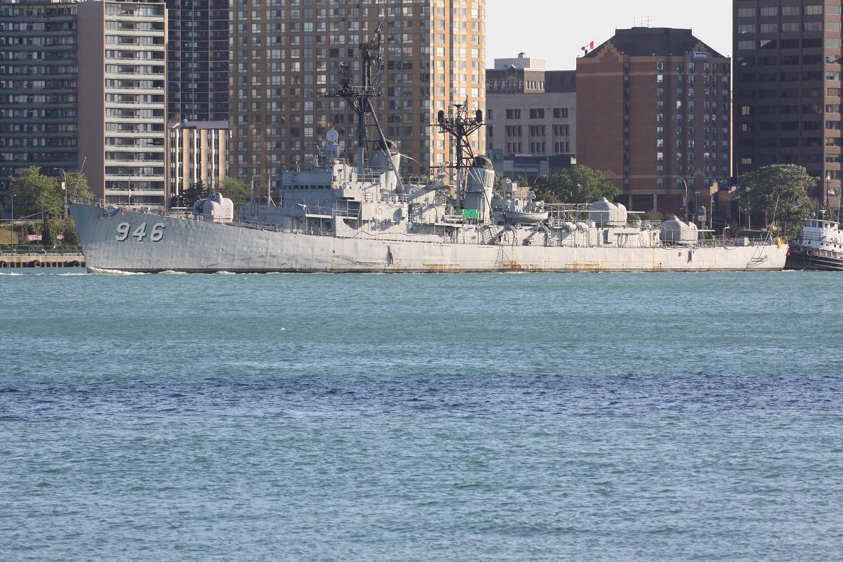 Michigan Exposures: The USS Edson Comes Up the Detroit River