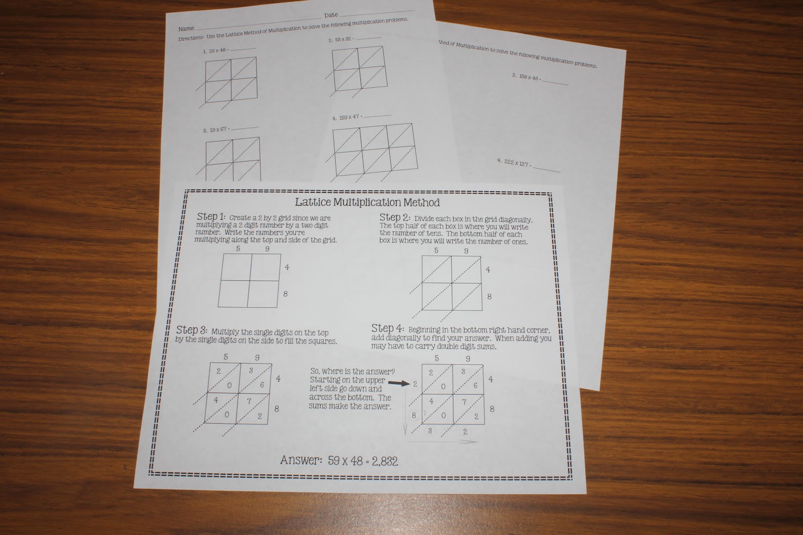 Lattice Method of Multiplication – Mrs. B's Best