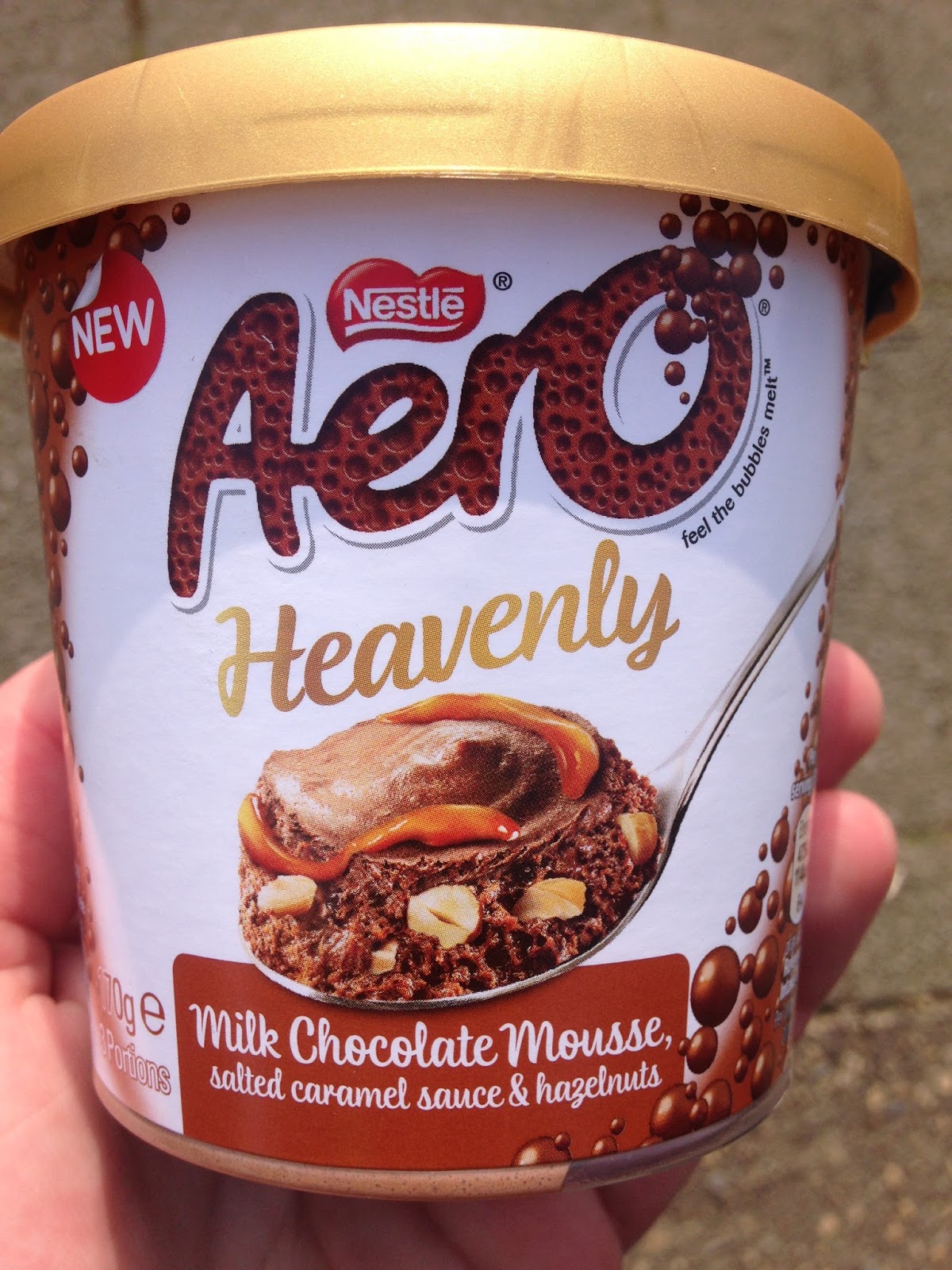 Aero Heavenly Mousse with Salted Caramel & Hazelnuts