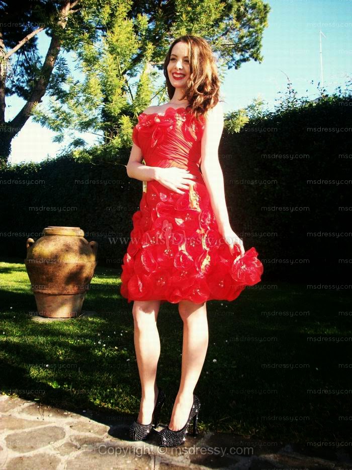 Msdressy Reviews: Enchanting short red rose dress