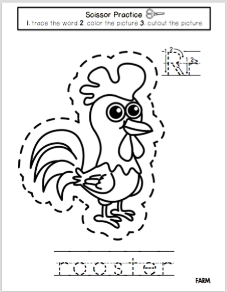 Scissor Practice using Arctic & Farm Animals (easy cutting large ...