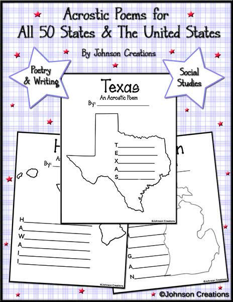 Johnson Creations: Acrostic Poems for Al 50 States & The United States