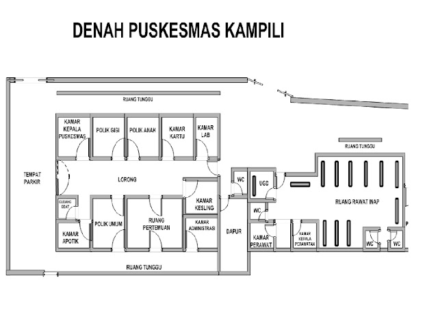 PUSKESMAS KAMPILI: DENAH RUANGAN PUSKESMAS KAMPILI