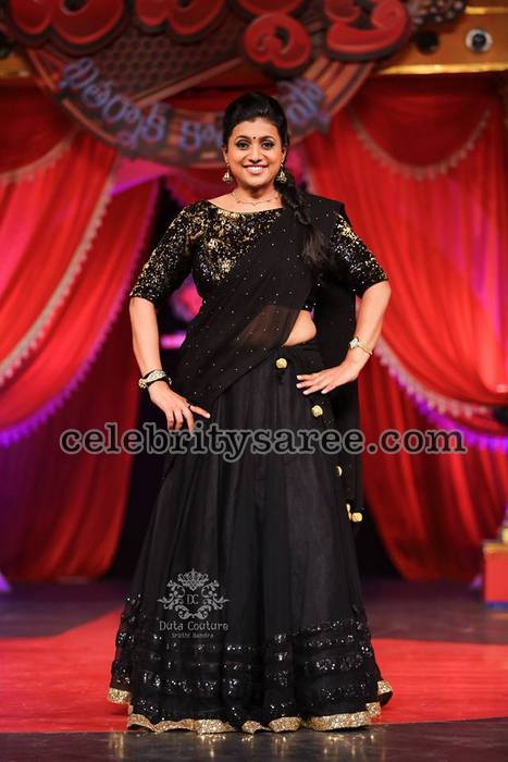 Roja in Black Half Saree - Saree Blouse Patterns