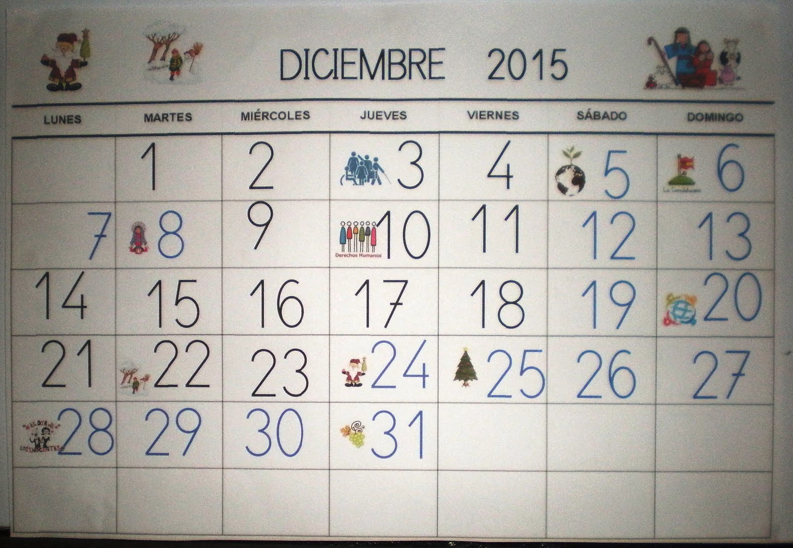 Celebraciones del mes de Diciembre 2015