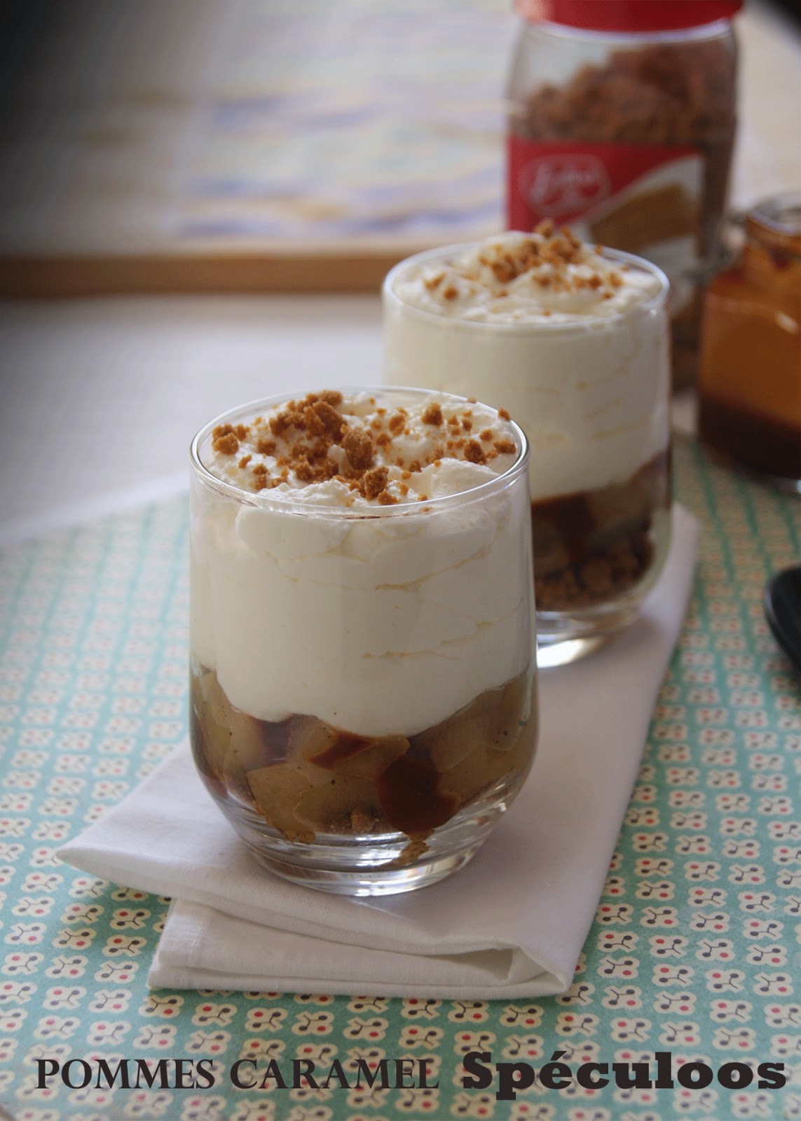 Verrines pommes caramel spéculoos