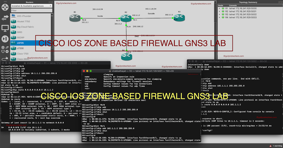 HackingDNA: CISCO IOS ZONE BASED FIREWALL GNS3 LAB HackingDNA: CISCO IOS ZONE BASED FIREWALL GNS3 LAB