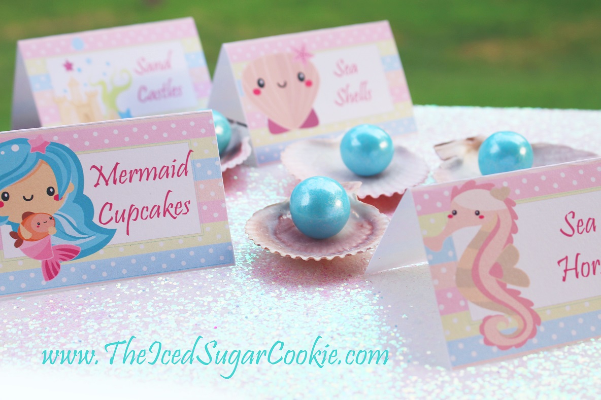 Glitter Lambs: Mermaid Food Label Cards And Printable Cupcake Topper ...