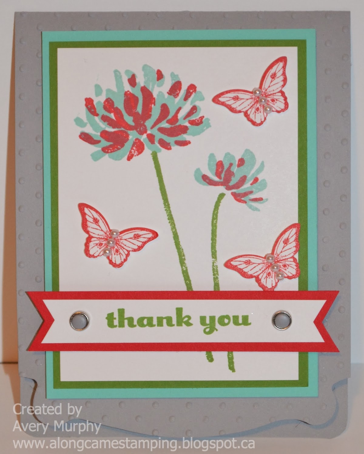 Along Came Stamping: Thank You Card - Mojo Monday 325
