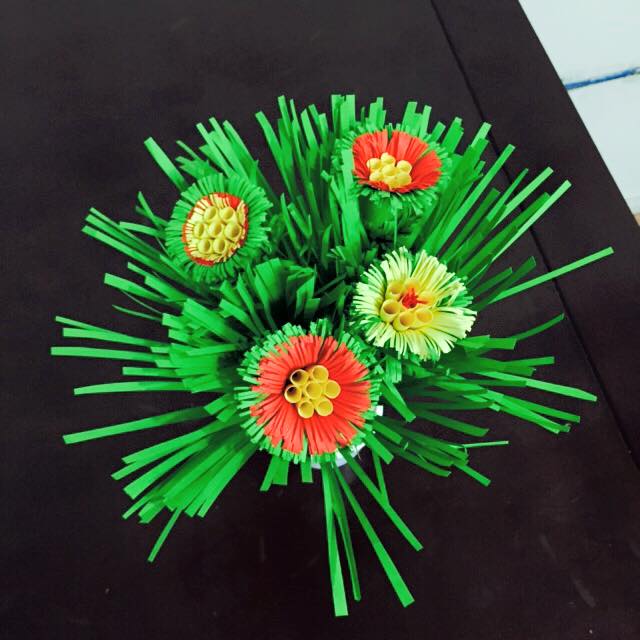 Quilling grass flowers - Crazzy Craft