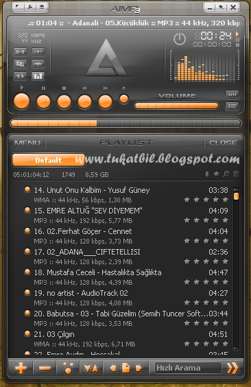 Tukat Bilişim™: Aimp 3 | Kaliteli müzik oynatıcı ~ İNDİR