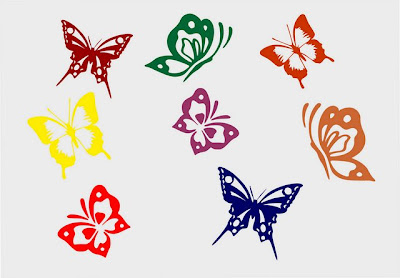 Sticker Auto: Colectii de fluturi colorati