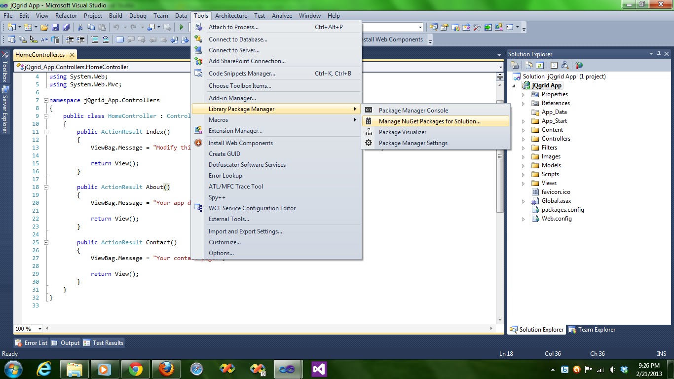 Step by step how to create MVCJQGrid ASP.NET MVC4