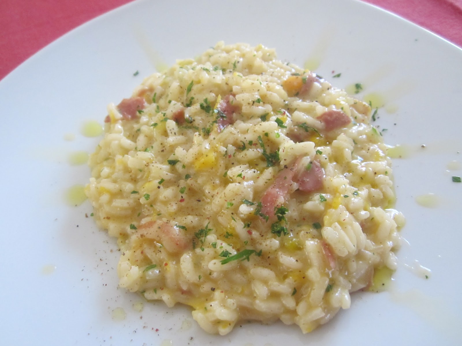 Risotto con peperoni e pancetta. | Peppe ai fornelli
