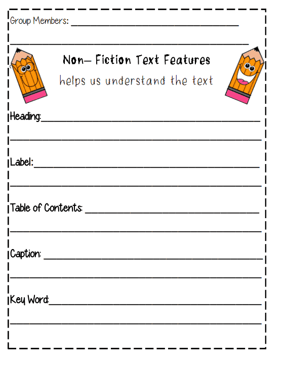 Thrills and Frills in First: Non-Fiction Text Features and a Freebie