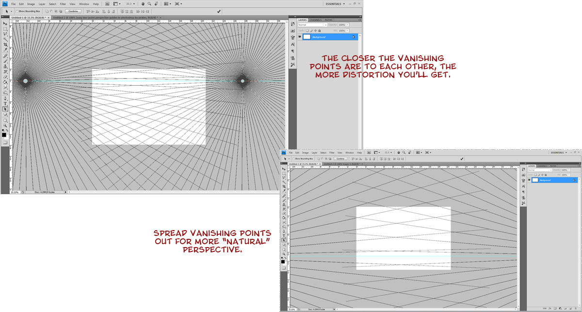 Flooby Nooby Easy Two Point Perspective Guides In Photoshop Flooby Nooby Easy Two Point Perspective Guides In Photoshop