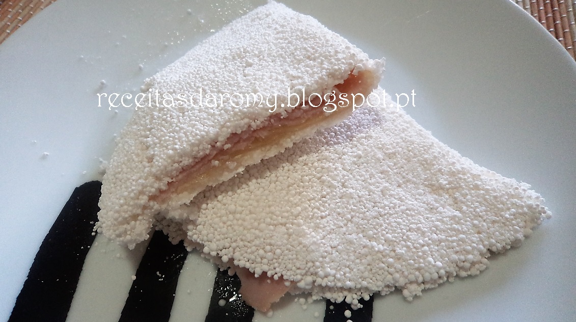 Tapioca recheada com queijo e fiambre