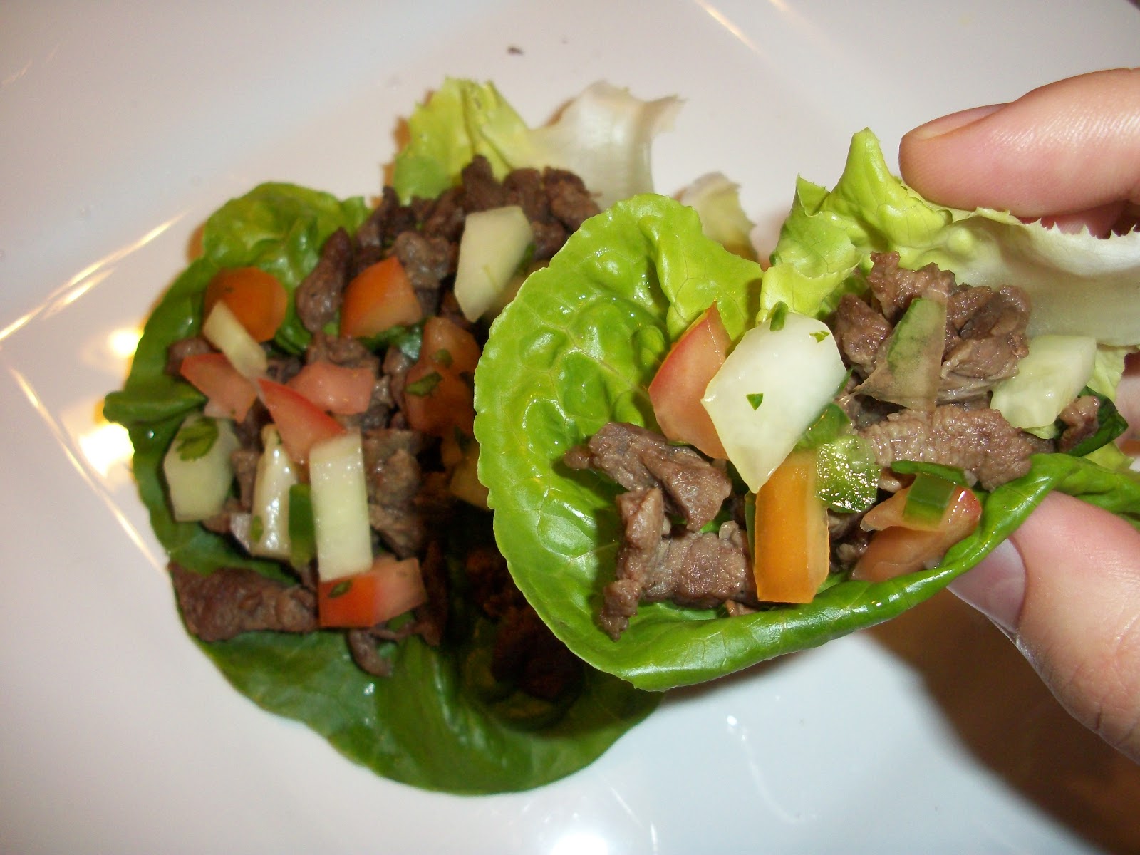 Cooking with love ! : Tacos de lechuga con carne asada y pico de gallo ...