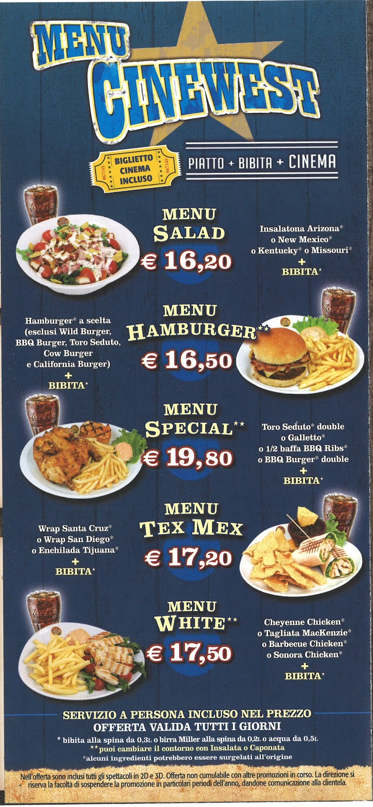 Menu e Prezzi: Catena di ristoranti Old Wild West, locale di Vimercate ...