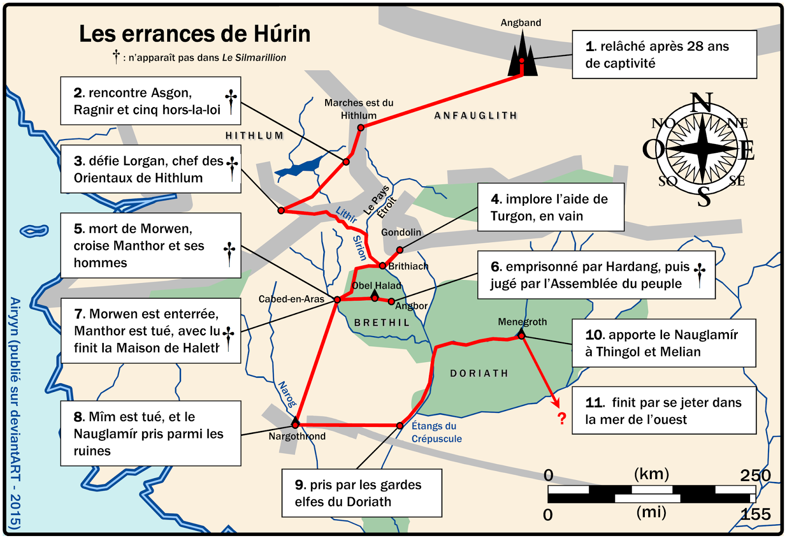 Mapping Middle-Earth: Les errances de Húrin