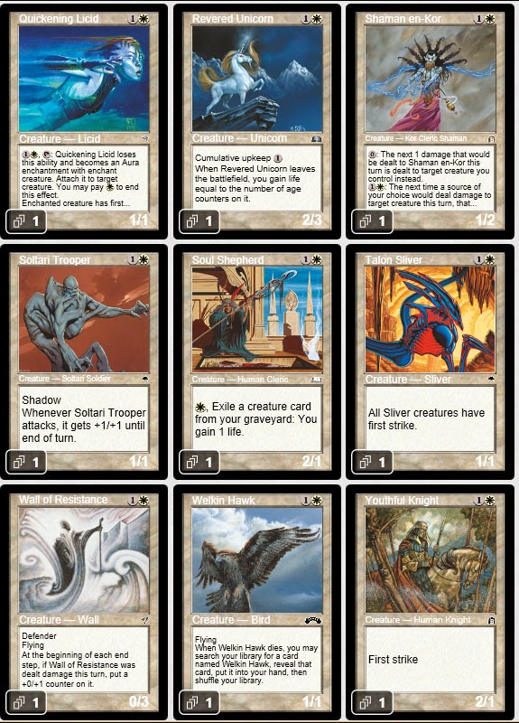 Magic the Gathering Adventures: [Legacy] One and Two-drop White Creatures