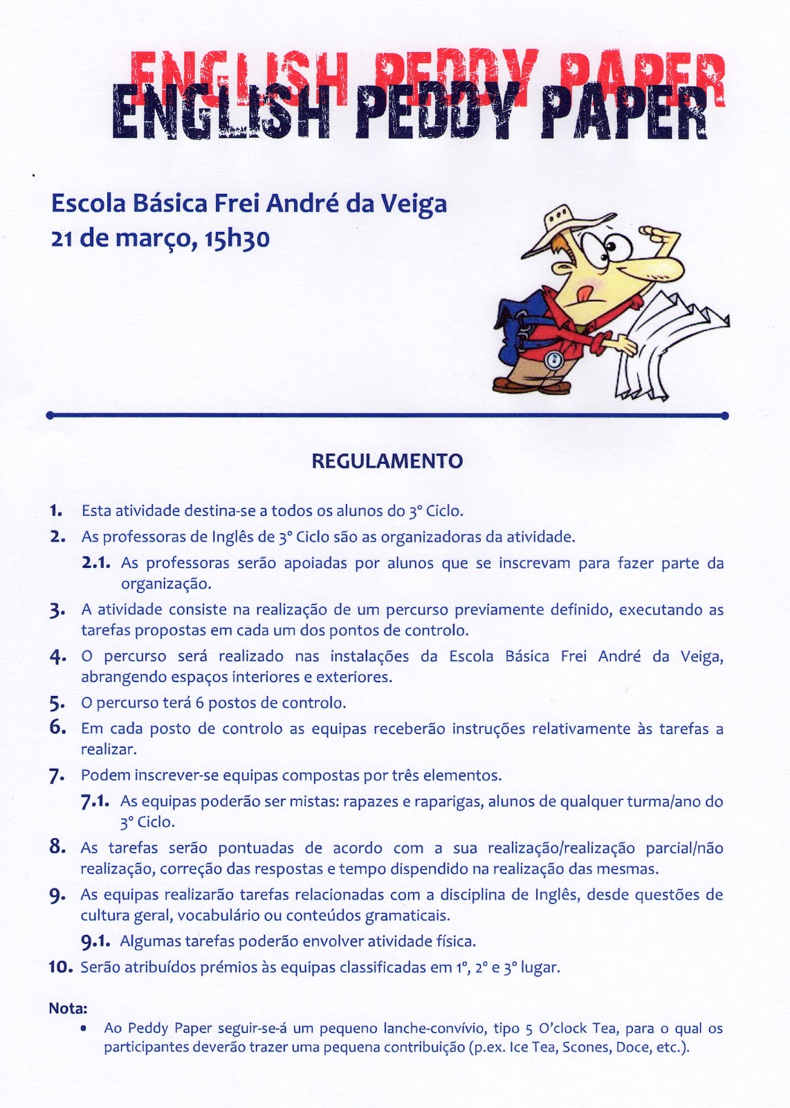 World @ your feet: English Peddy Paper