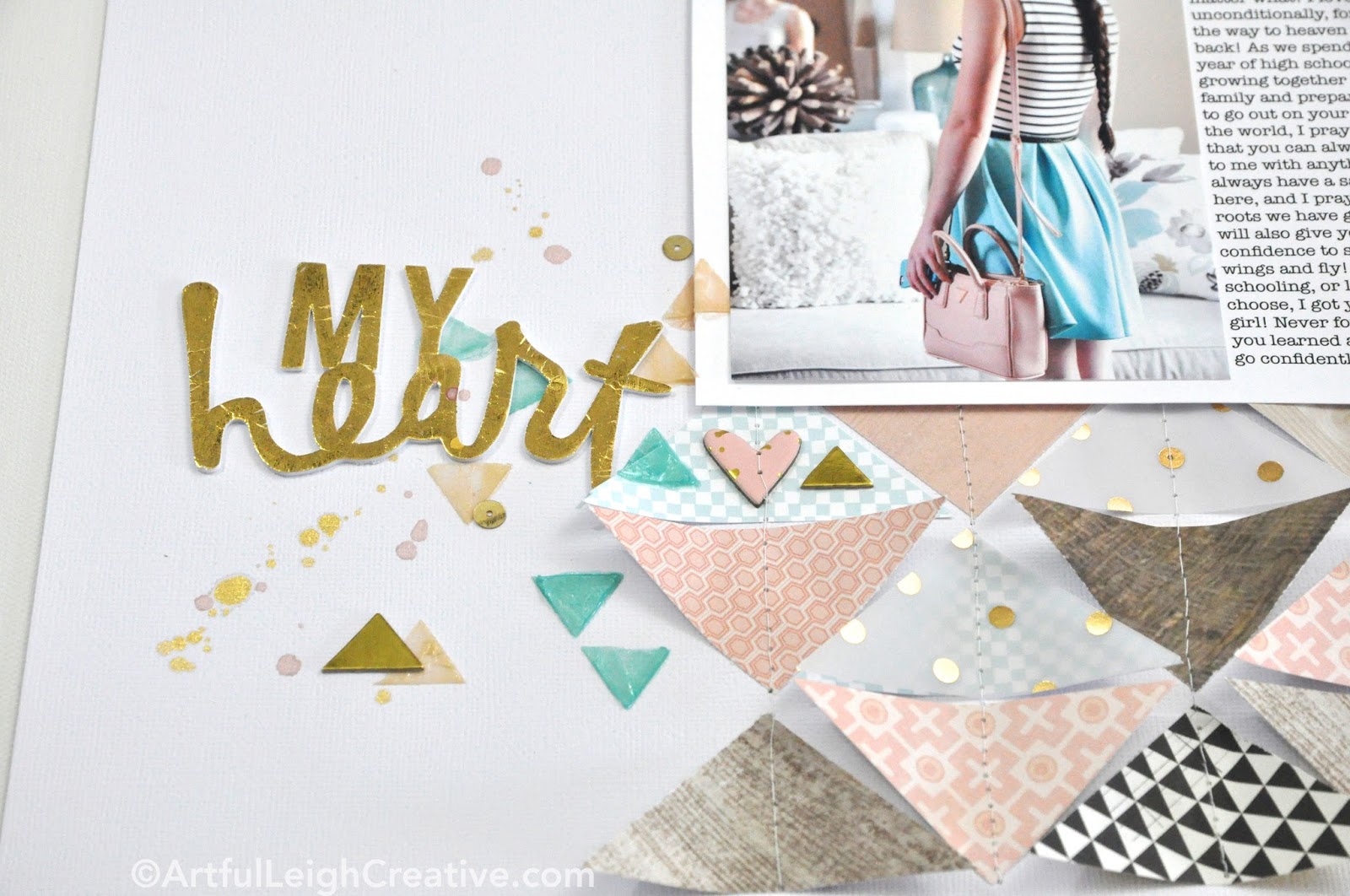 ARTFUL LEIGH: "My Heart" Scrapbook Layout Share using American Crafts ...