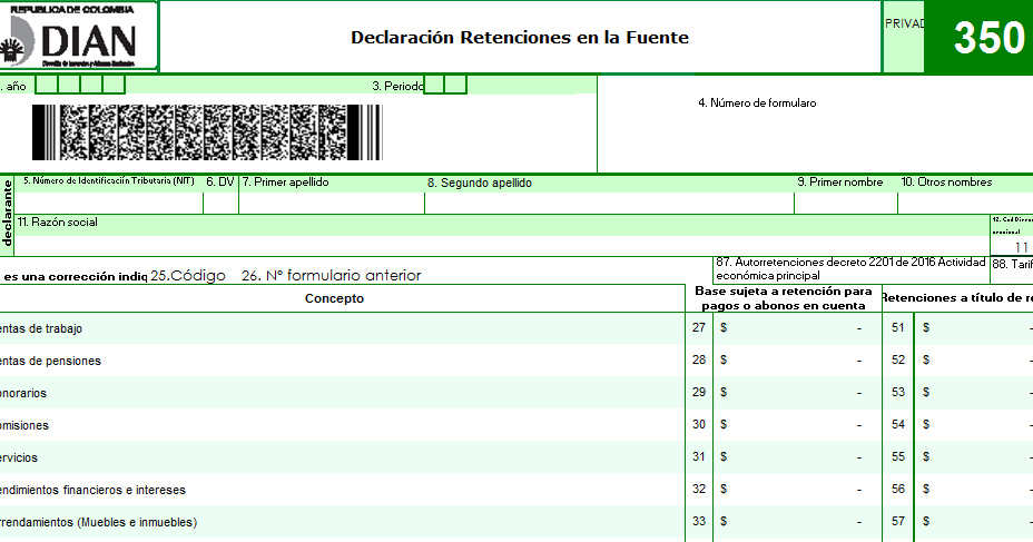 Plantillas para el nuevo formulario 350