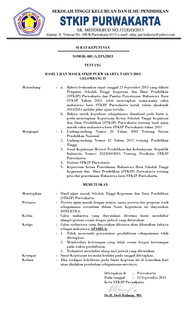 STKIP PURWAKARTA: 2013