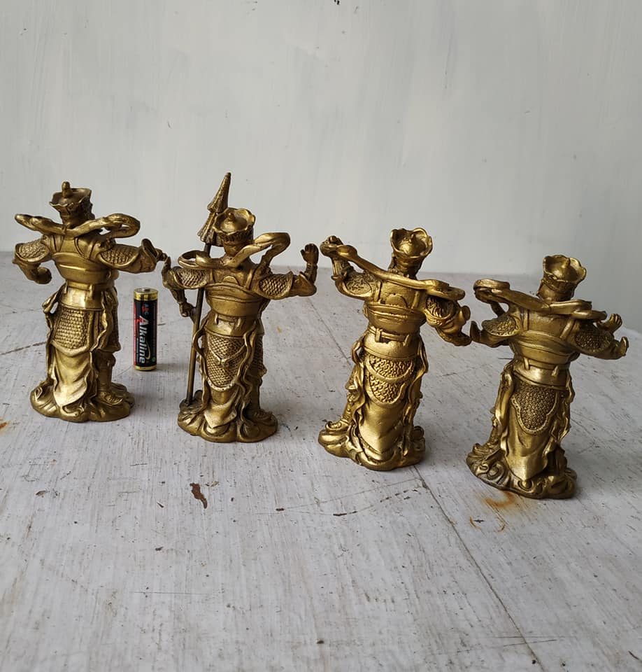 ORIENTAL: Patung Kuningan Padat Shi Da Tian Wang Empat Raja Penjaga ...