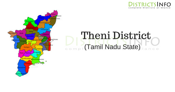 Theni District With Talukas in Tamil Nadu State