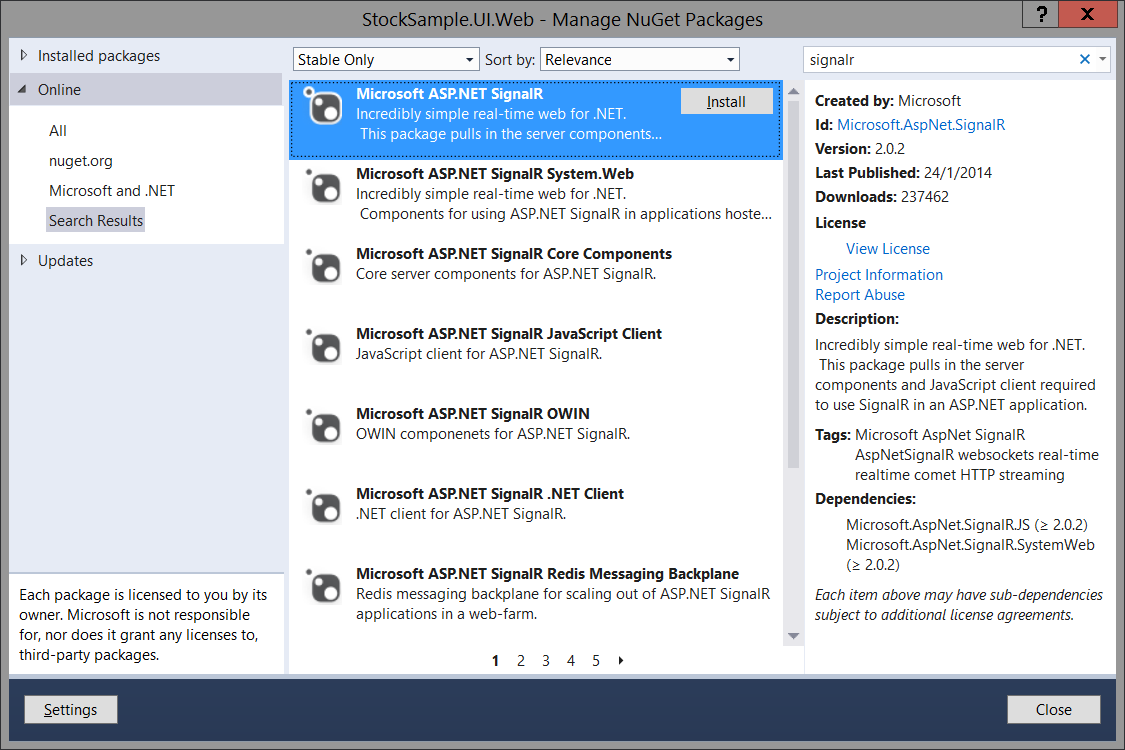 Sylvester's Knowledge Base: ASP.NET SignalR