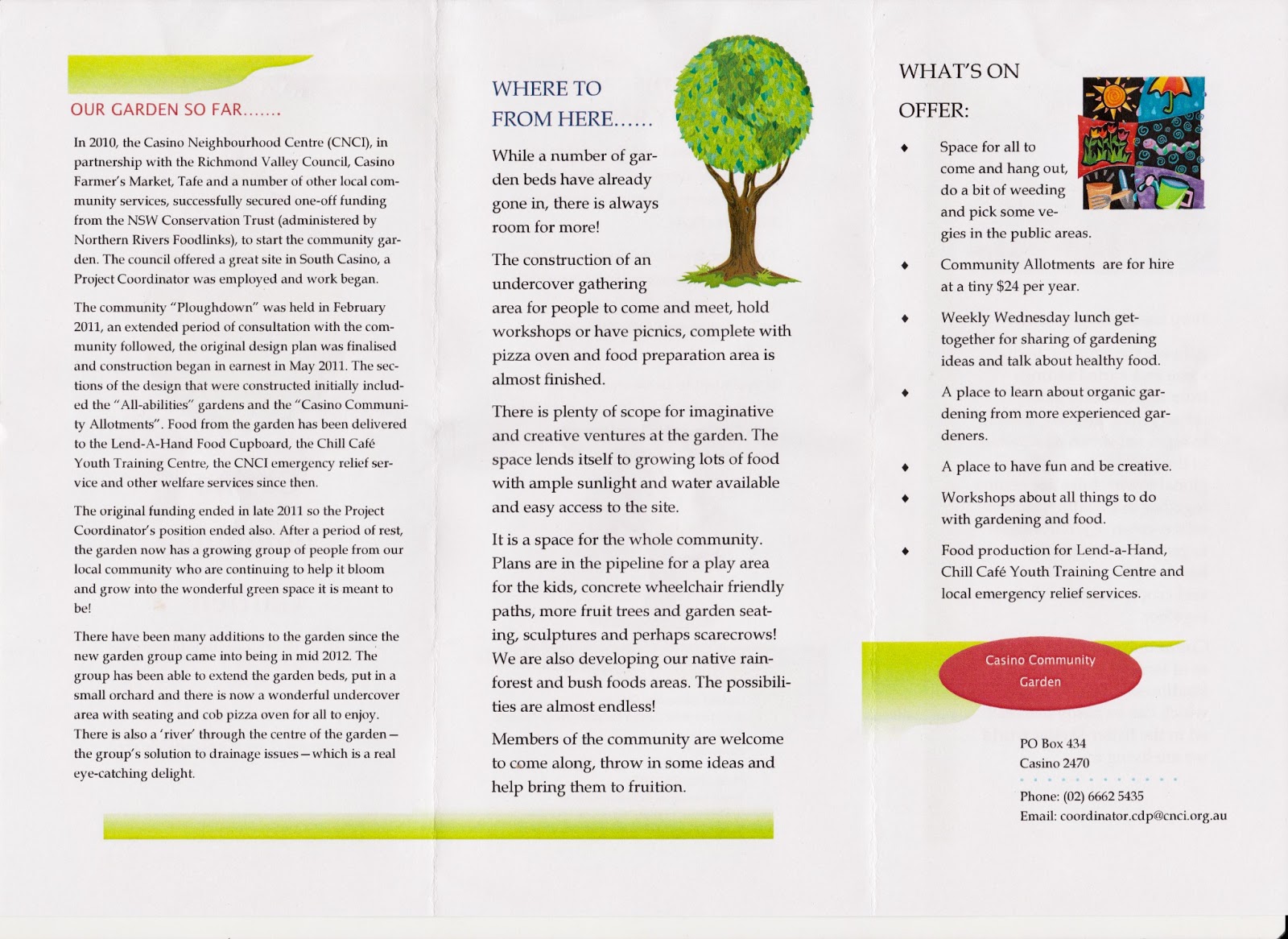 Casino Community Garden: Brochure