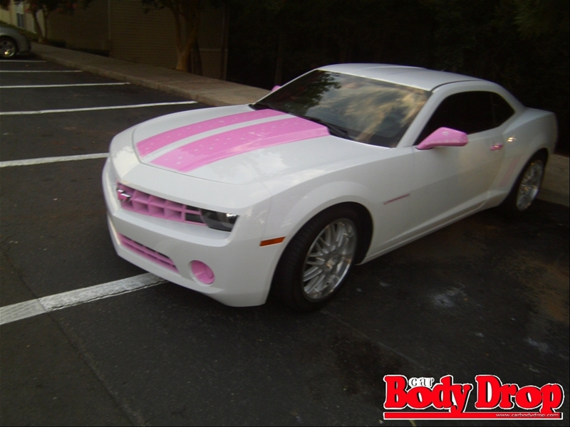 Camaro branco e rosa