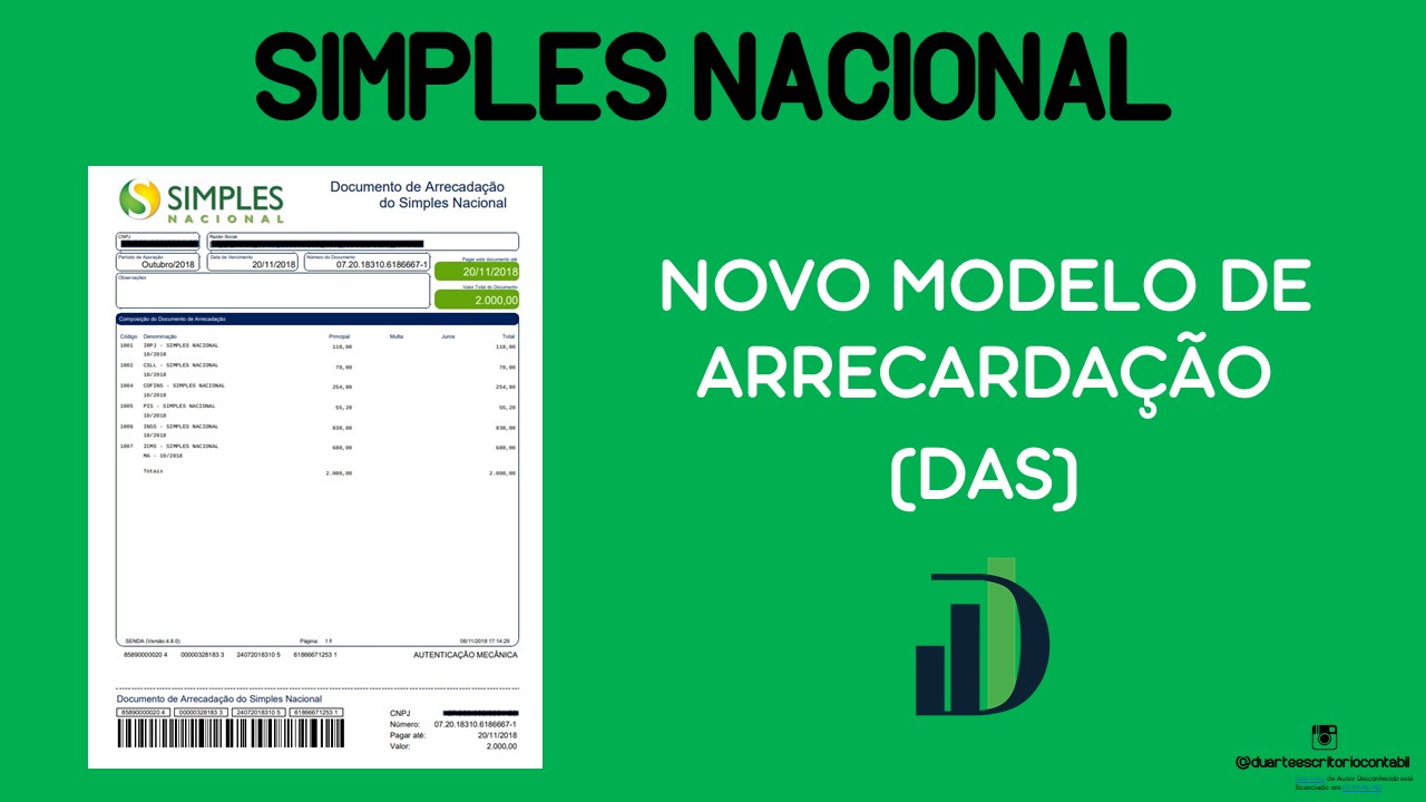 DUARTE CONTÁBIL: NOVO MODELO DO DAS | SIMPLES NACIONAL