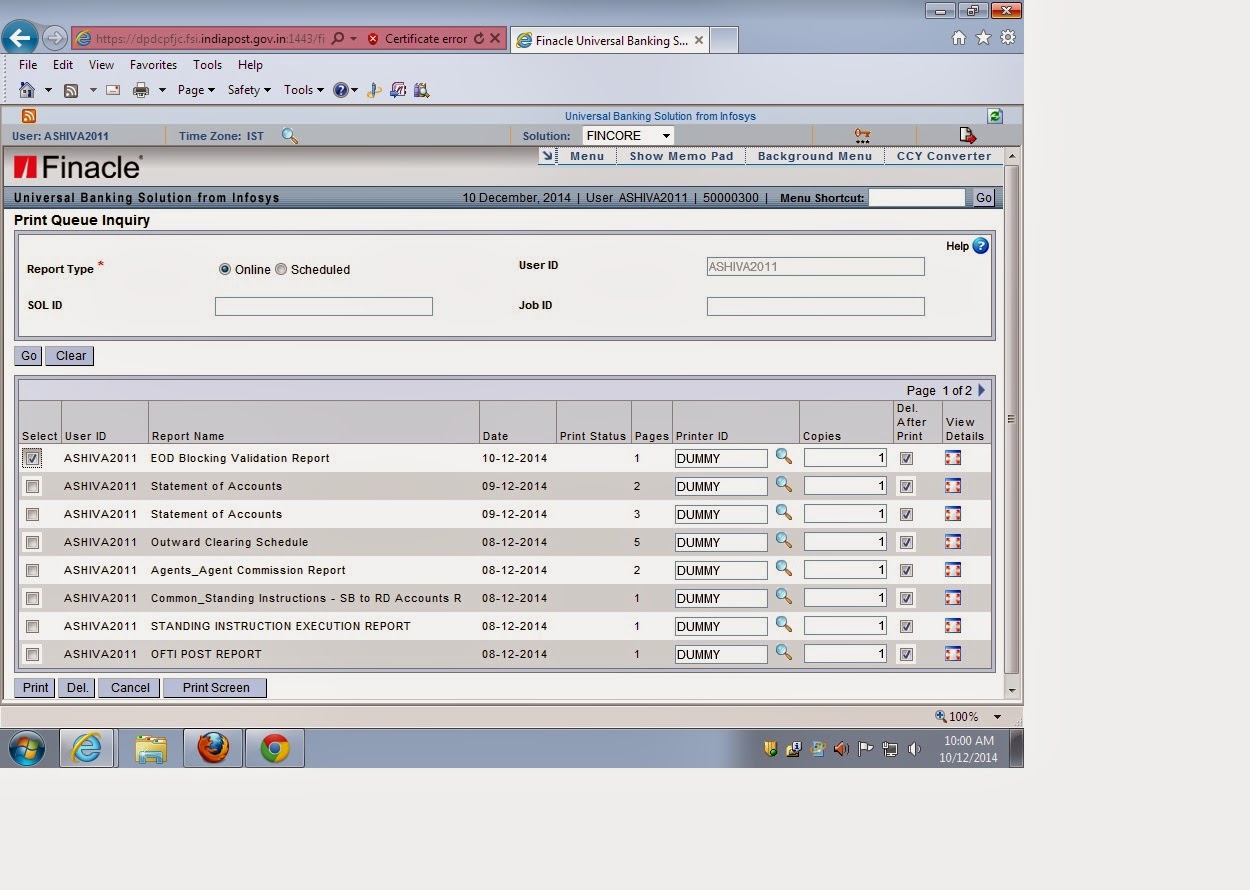 Steps to be followed before proceeding for EOD operation - Finacle ...