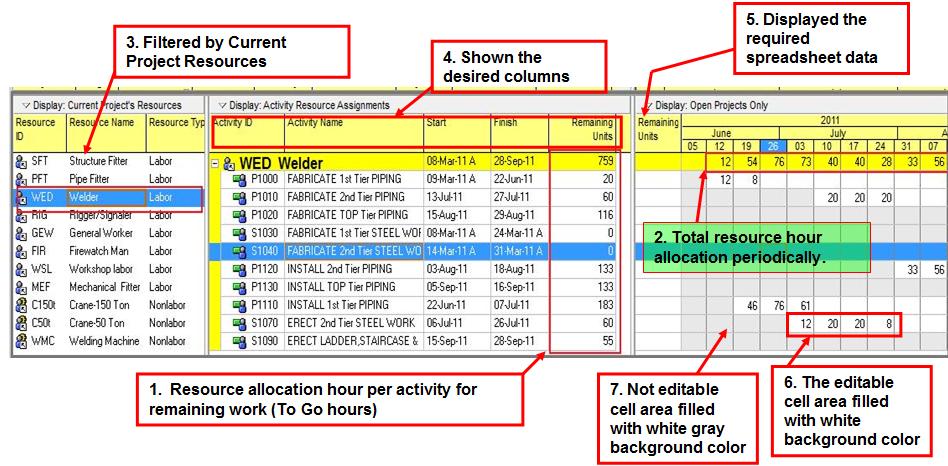 Toolbox4Planning: Working With Resource Usage Spreadsheet in P6