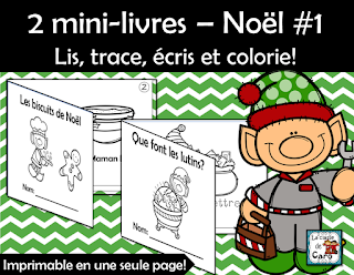 la classe de caro.: Lis, trace, écris et colorie! Noël - 2 mini-livres