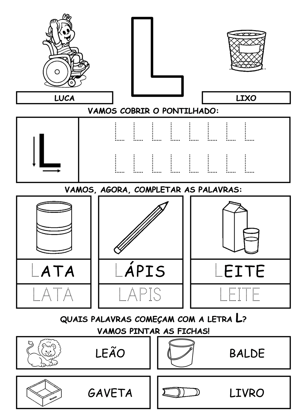 Alfabetizando com Mônica e Turma: Alfabeto - atividades