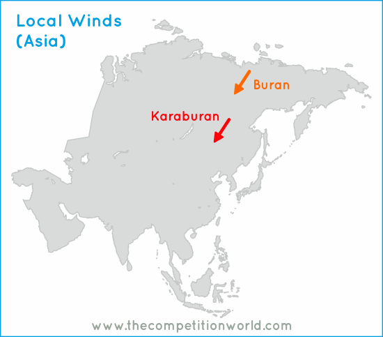 Continent Wise Classification and Distribution of Local Winds