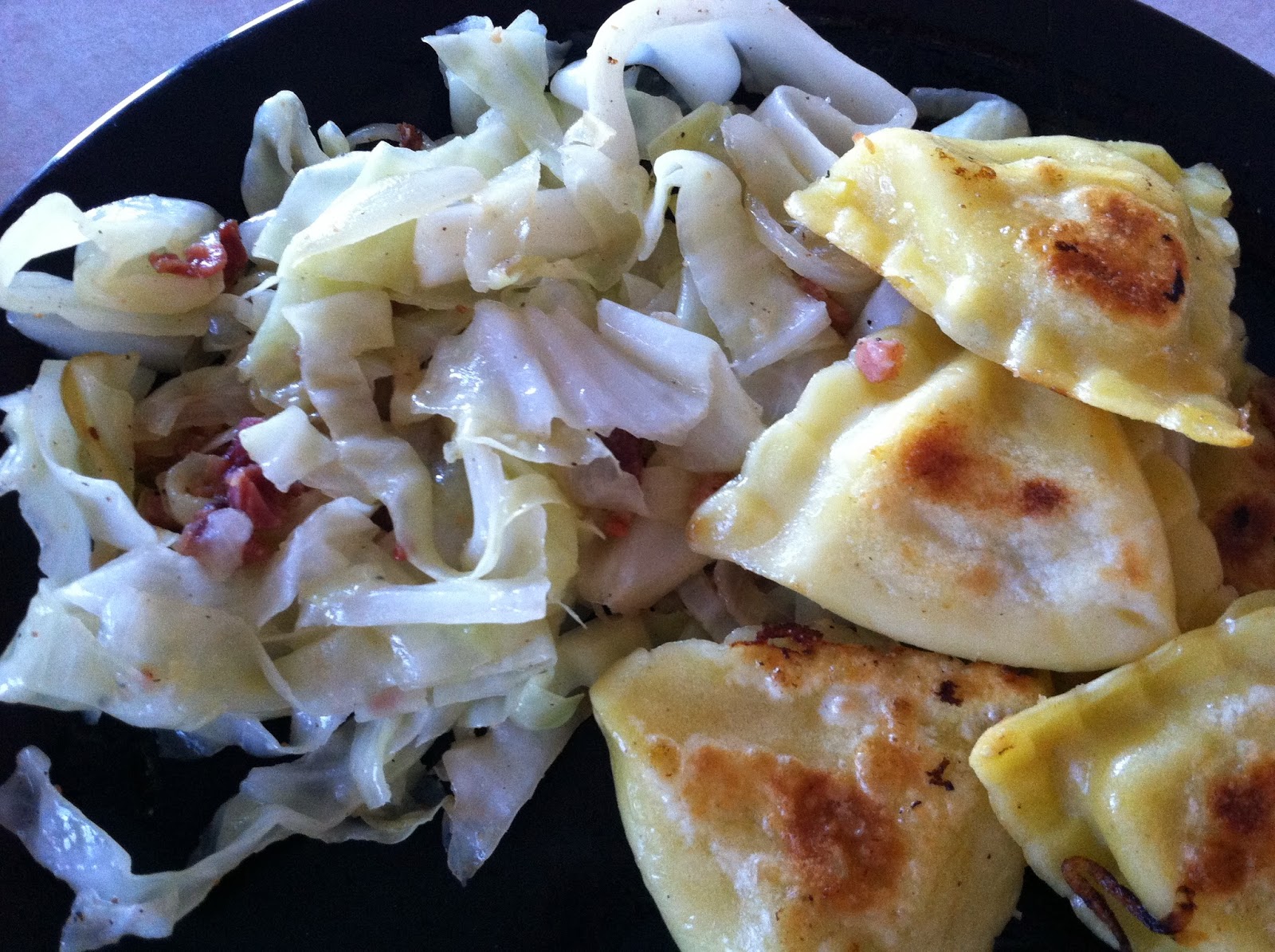 menu managed: Pierogies with Sauteed Cabbage