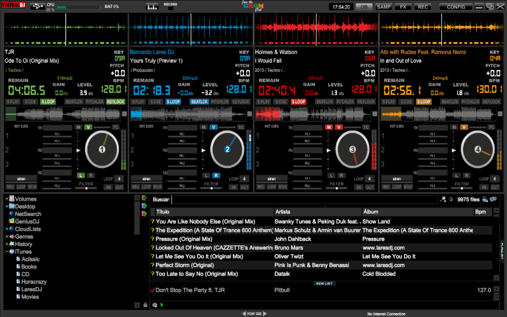 SKIN GROM 4 DECKS CLUB (VIRTUAL DJ 7-8) ~ MUSICA VIDEOS MIX